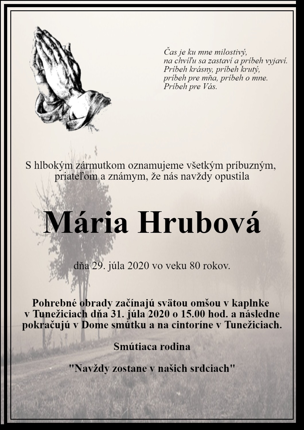 Smútočné oznámenia - archív | Ladce.sk